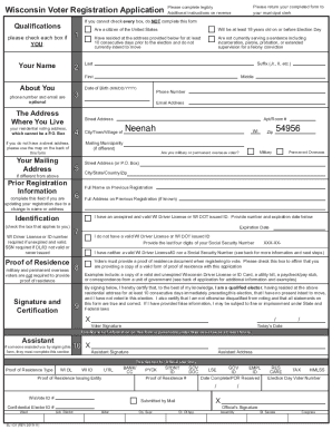 Fillable Online Voter Registration and Proof of ResidenceWisconsin ...