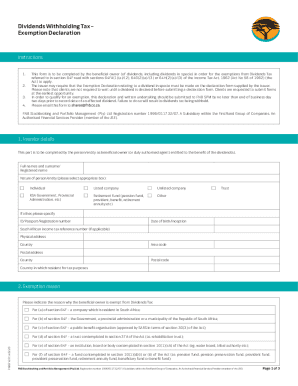 Fillable Online downloads fnbsecurities co Dividends TaxSouth African ...