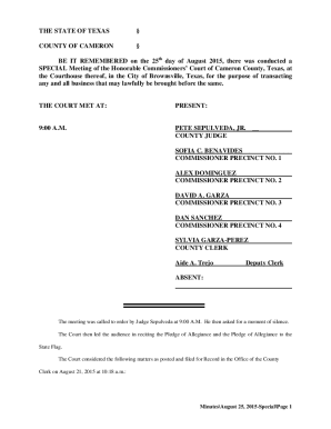 Fillable Online Commissioners Court Agendas and Videos Fax Email Print ...