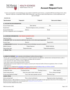 Fillable Online HRS Account Request Form - Health Research Services Fax ...