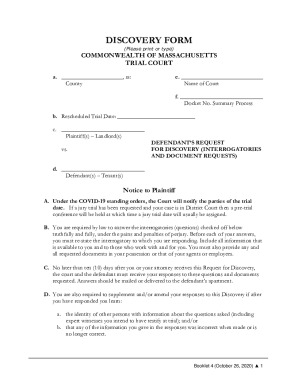 Fillable Online DISCOVERY FORM - Mass Legal Services Fax Email Print ...