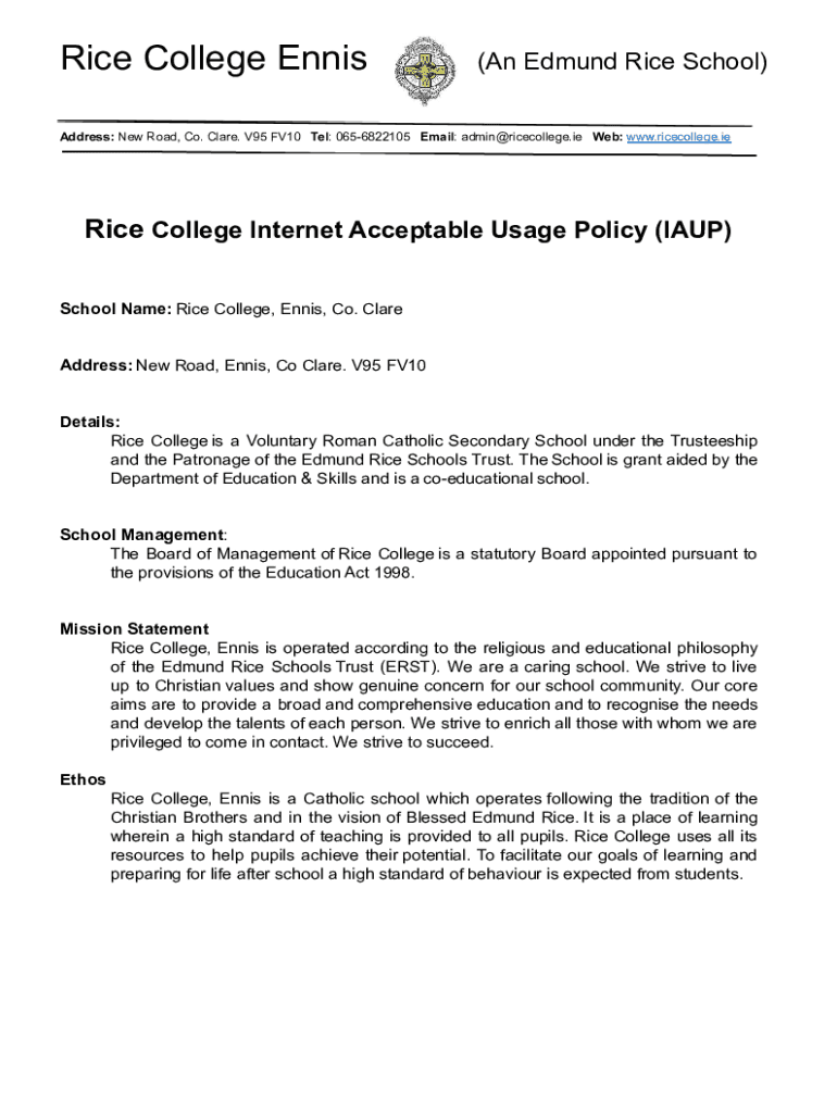 Fillable Online Rice College Secondary School Fax Email Print - pdfFiller