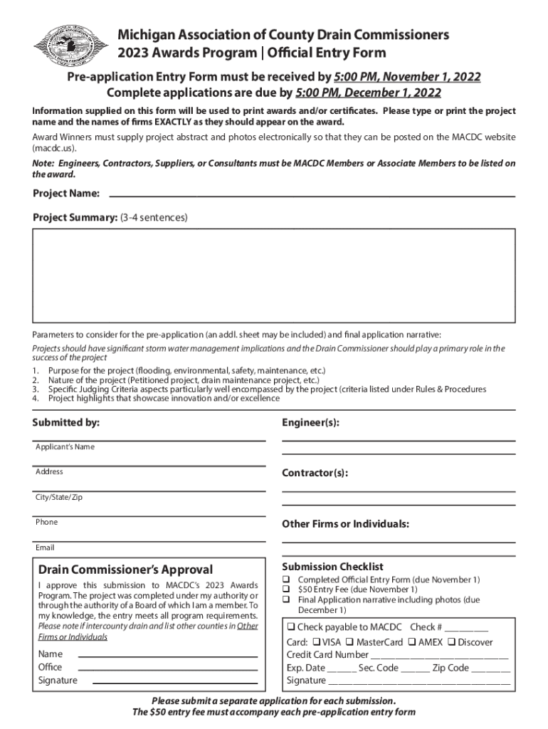 Fillable Online Permits for County Drain Activities - State of Michigan Fax Email Print - pdfFiller