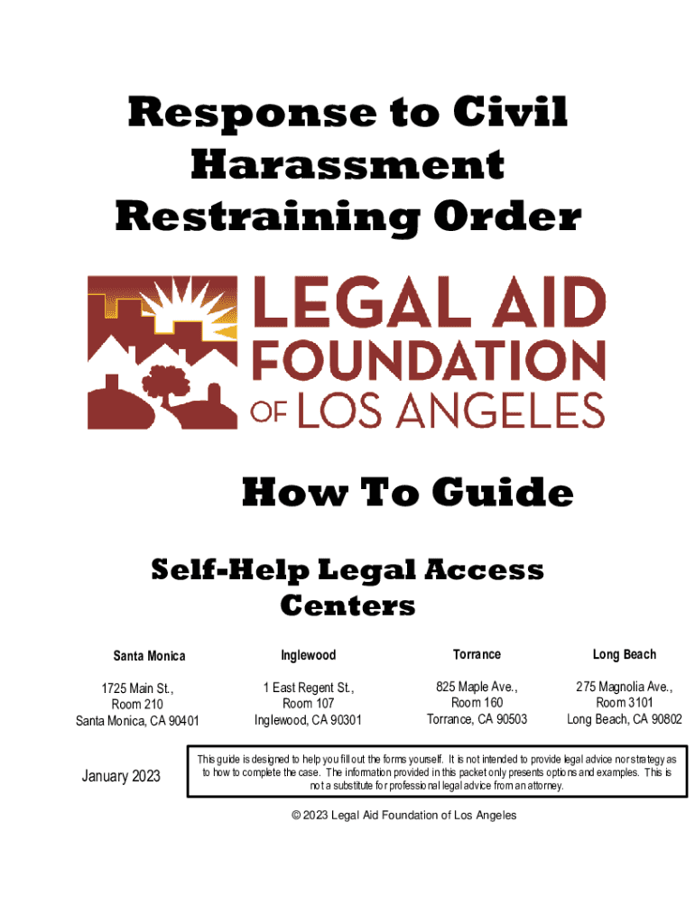 Fillable Online Serve your Response to Civil Harassment Restraining ...