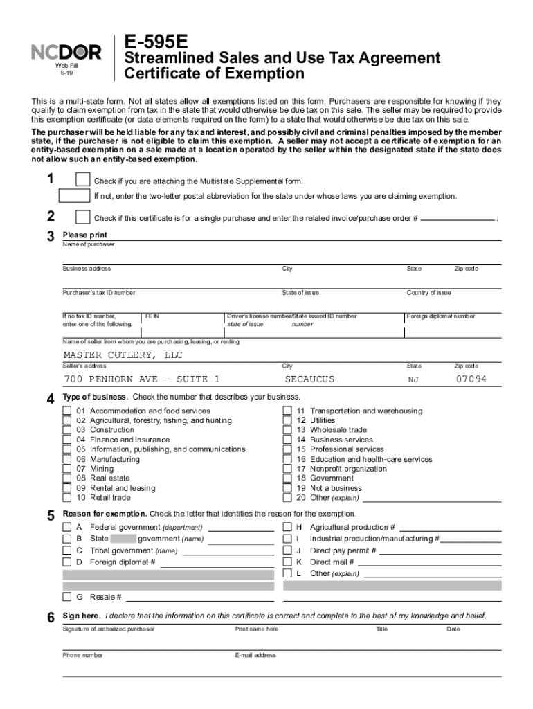Fillable Online 3. 4. Streamlined Sales Tax Certificate of Exemption 6 ...