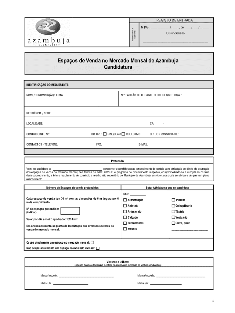 Fillable Online Formulrio Requerimento (2) - Cmara Municipal de Azambuja Fax Email Print - pdfFiller