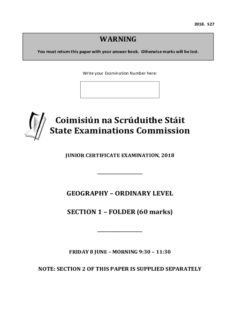 Fillable Online Junior Cycle 20XX Final Examination Sample 3 - JCT.ie ...