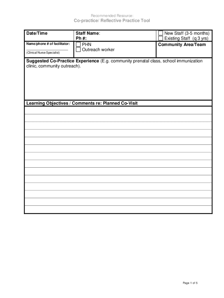 Fillable Online What is reflective practice? - Reflective Practice ...