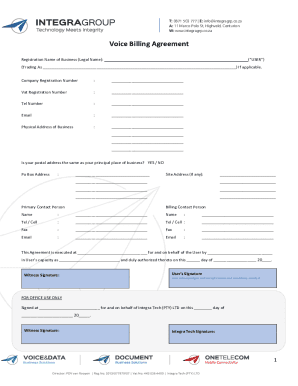 Fillable Online Voice Billing Agreement Fax Email Print - pdfFiller