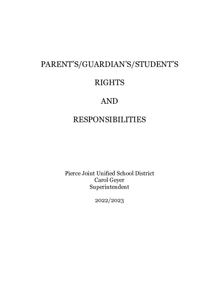Fillable Online parent's/guardian's/student's rights and ...