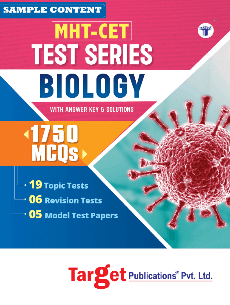Fillable Online Sample pdf of MHT-CET Biology Test Series. Download MHT ...