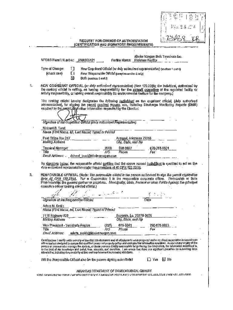 Fillable Online npdes permit transfer form - facility ownership change & name ... Fax Email ...