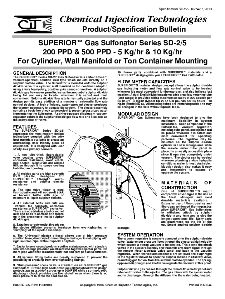 Fillable Online Sulfonator-SD-2-5-Specification.pdf Fax Email Print ...