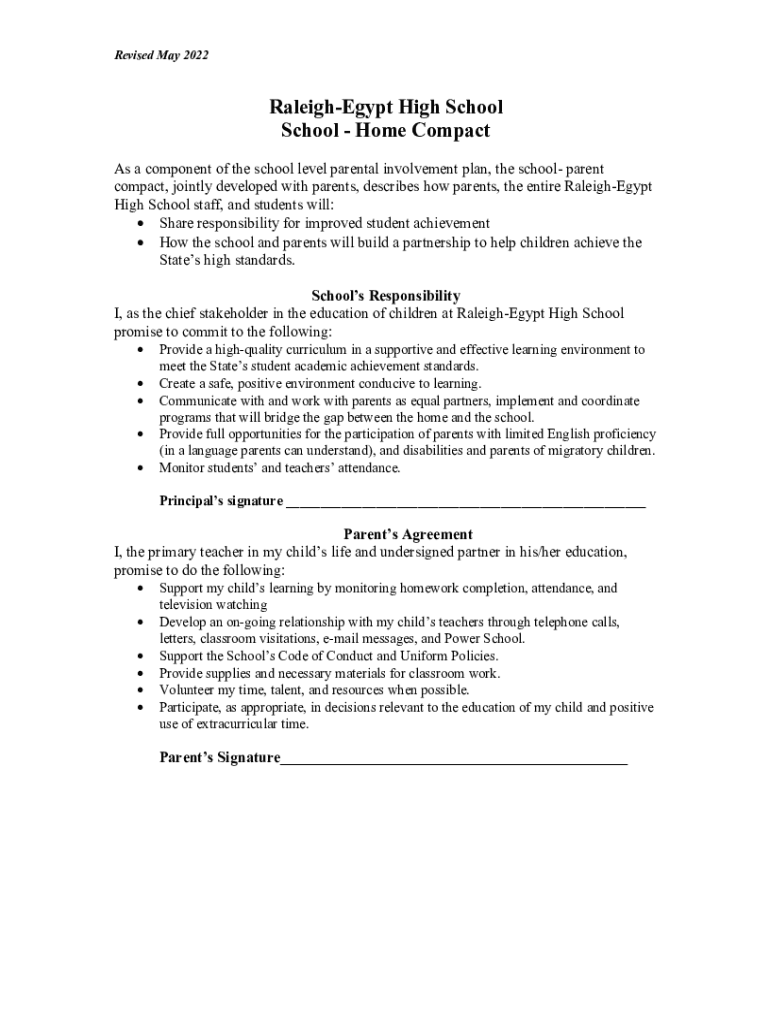 Fillable Online School-Parent Compact Innovative Template Fax Email ...