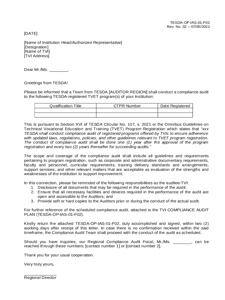tesda-op-ias-01-f05-a Doc Template | pdfFiller