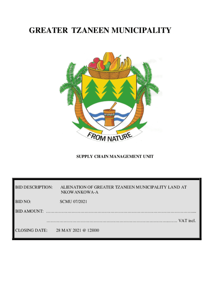 Fillable Online Greater Tzaneen Local Municipality - TenderAlerts Fax ...