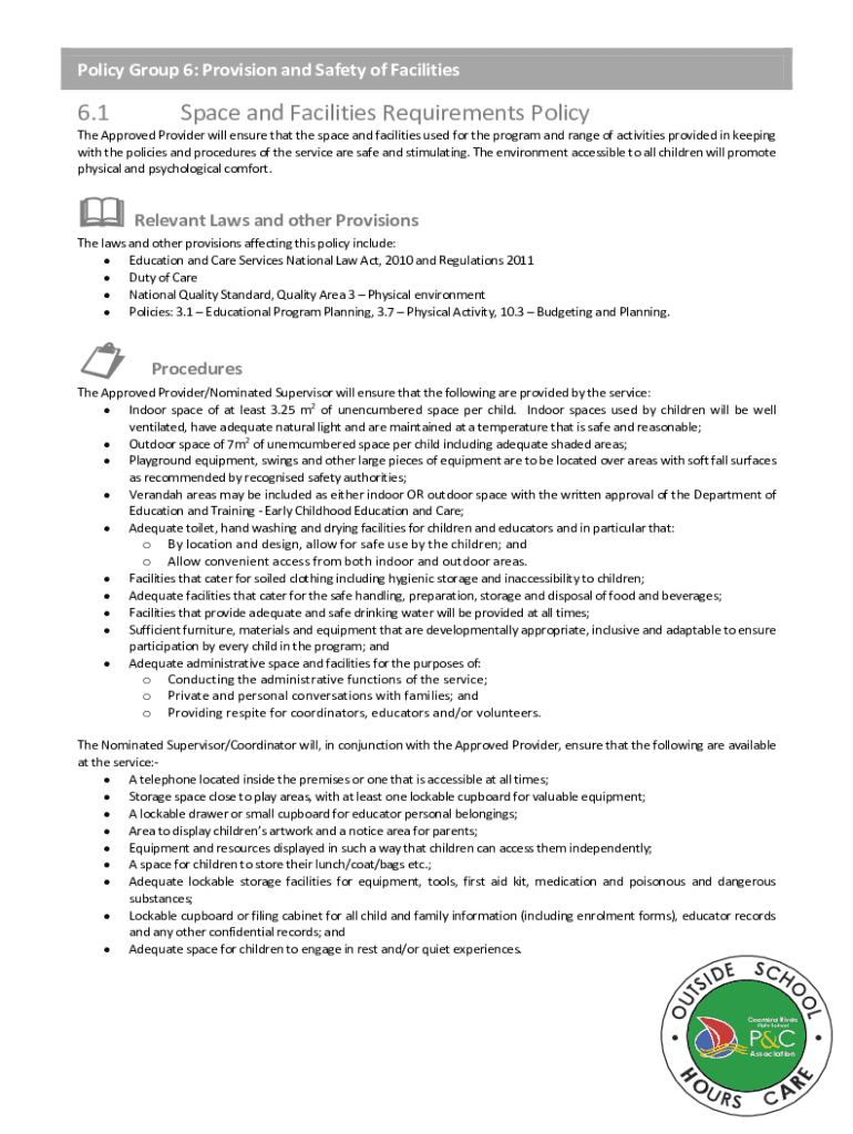 Fillable Online coomerariversss eq edu Provision and Safety of ...