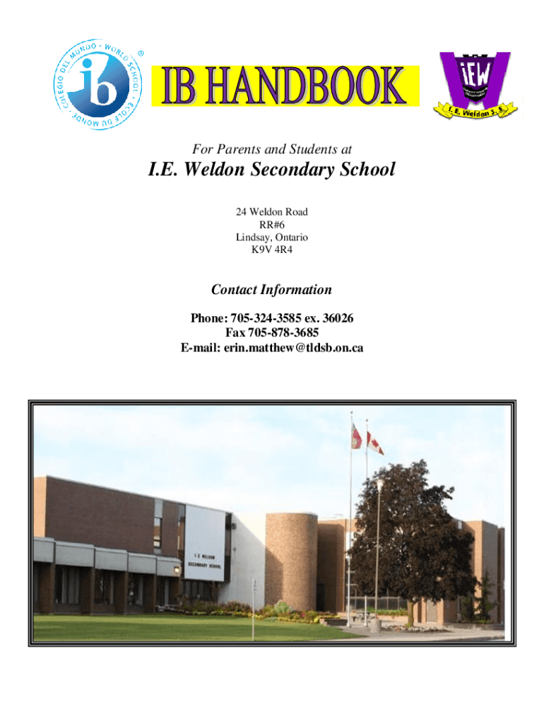 Fillable Online iew tldsb on For Parents and Students at - IE. Weldon ...