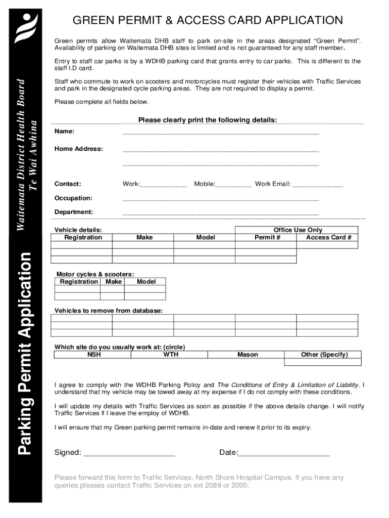 Fillable Online SLC Green Vehicle Parking PermitsTransportation - SLC ...