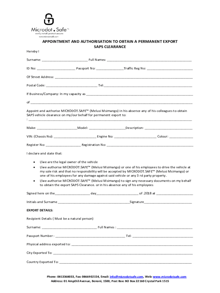Fillable Online microdotsafe co South African Police clearance ...
