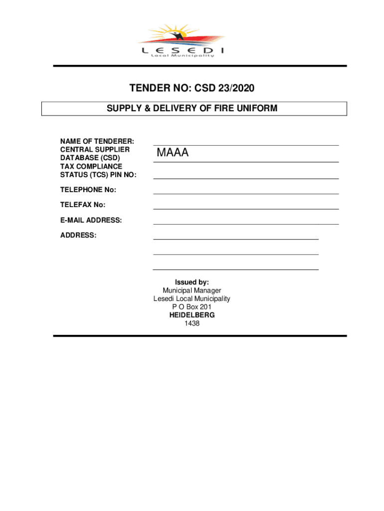 Fillable Online re-advert for fire uniform (1) - Lesedi Local ...