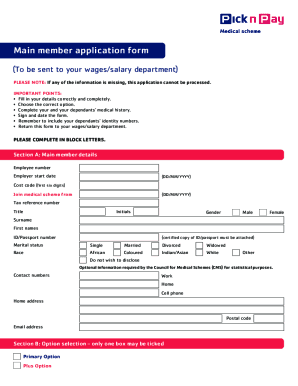 Fillable Online Main member application form Fax Email Print - pdfFiller