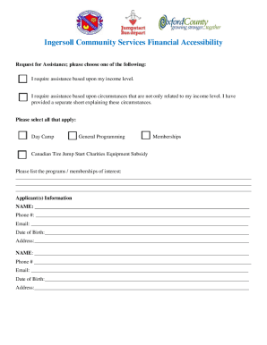 Fillable Online PROGRAM FINANCIAL ASSISTANCE FORM Fax Email Print ...