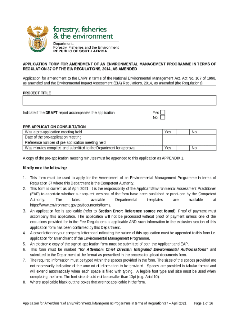 environment, forestry & fisheries - Department - EnviroAfrica Doc Template | pdfFiller