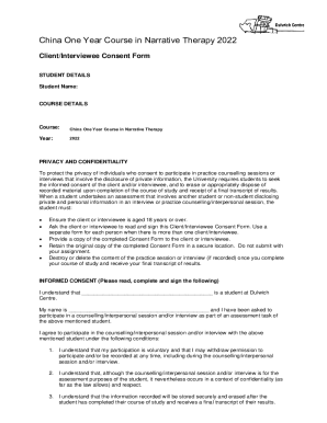 Fillable Online dulwichcentre com Tape-consent-form.doc Fax Email Print ...