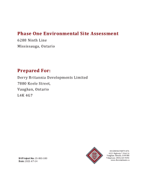 Fillable Online Phase One Environmental Site Assessment - 6288 Ninth ...