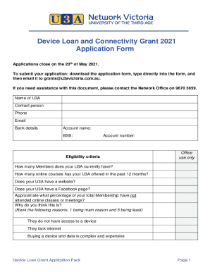 Fillable Online Device Loan and Connectivity Grant 2021 Application ...