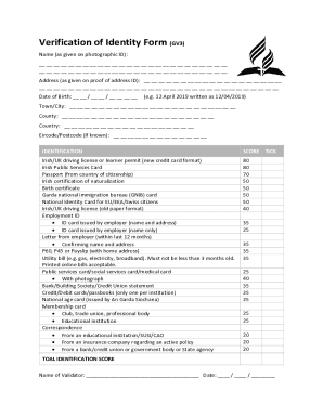 Fillable Online Verification of Identity Form (GV3) - Ranelagh ...