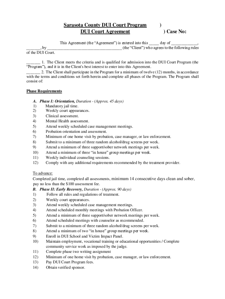 Fillable Online 12circuit state fl DUI Court Agreement - Sarasota ...