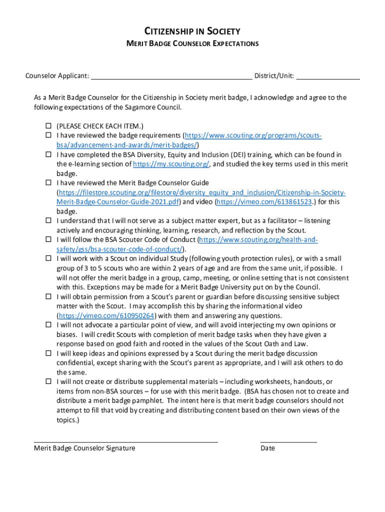 Fillable Online Step by step: How to be a merit badge counselor - On ...
