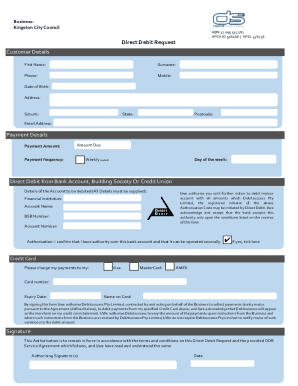 Fillable Online Direct Debit Request - Authorisation Form - Eatons Hills P&C Fax Email Print ...