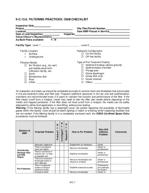 Fillable Online Appendix 9-C EXAMPLE BMP INSPECTION ... Fax Email Print ...