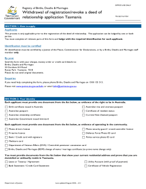Fillable Online Withdrawal of registration/revoke a deed of ...