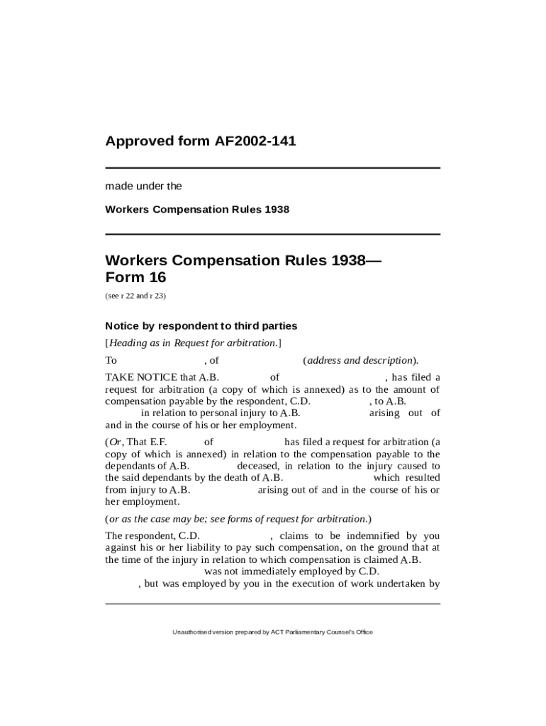 Workers' Compensation - s Doc Template | pdfFiller