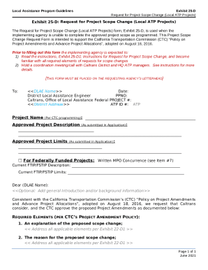 Exhibit 25-D1 Instructions for Request for Project Scope ... - dot ca Doc Template | pdfFiller