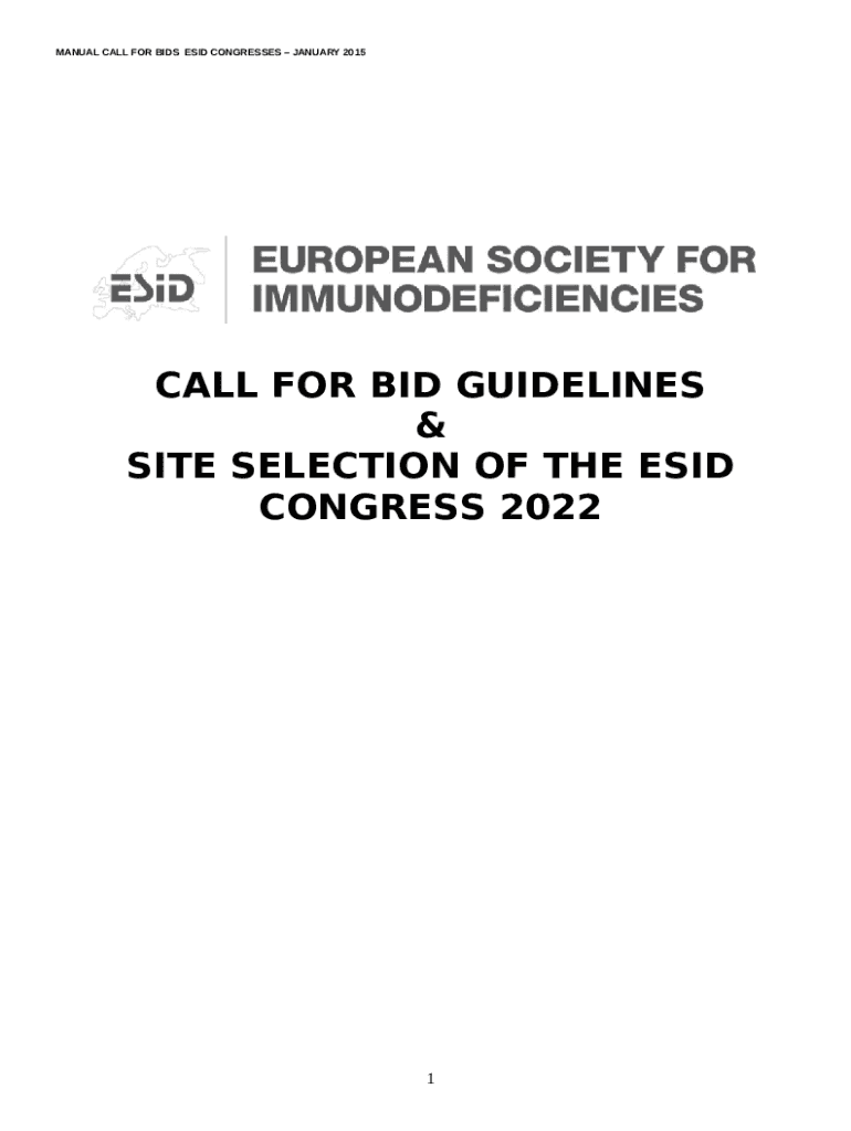 Call for BID Guidelines Doc Template | pdfFiller