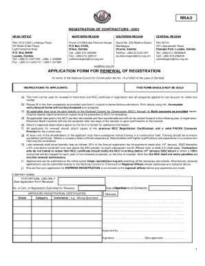 Fillable Online APPLICATION FORM FOR RENEWAL OF REGISTRATION ... Fax ...
