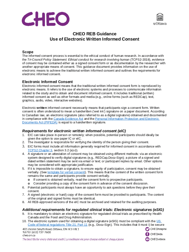 Electronic ined consent criteria for research ethics review Doc Template | pdfFiller