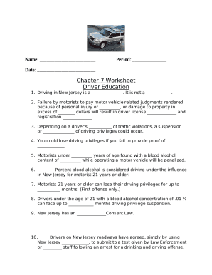 Ch7 Driver manual Worksheet.doc.docx Doc Template | pdfFiller