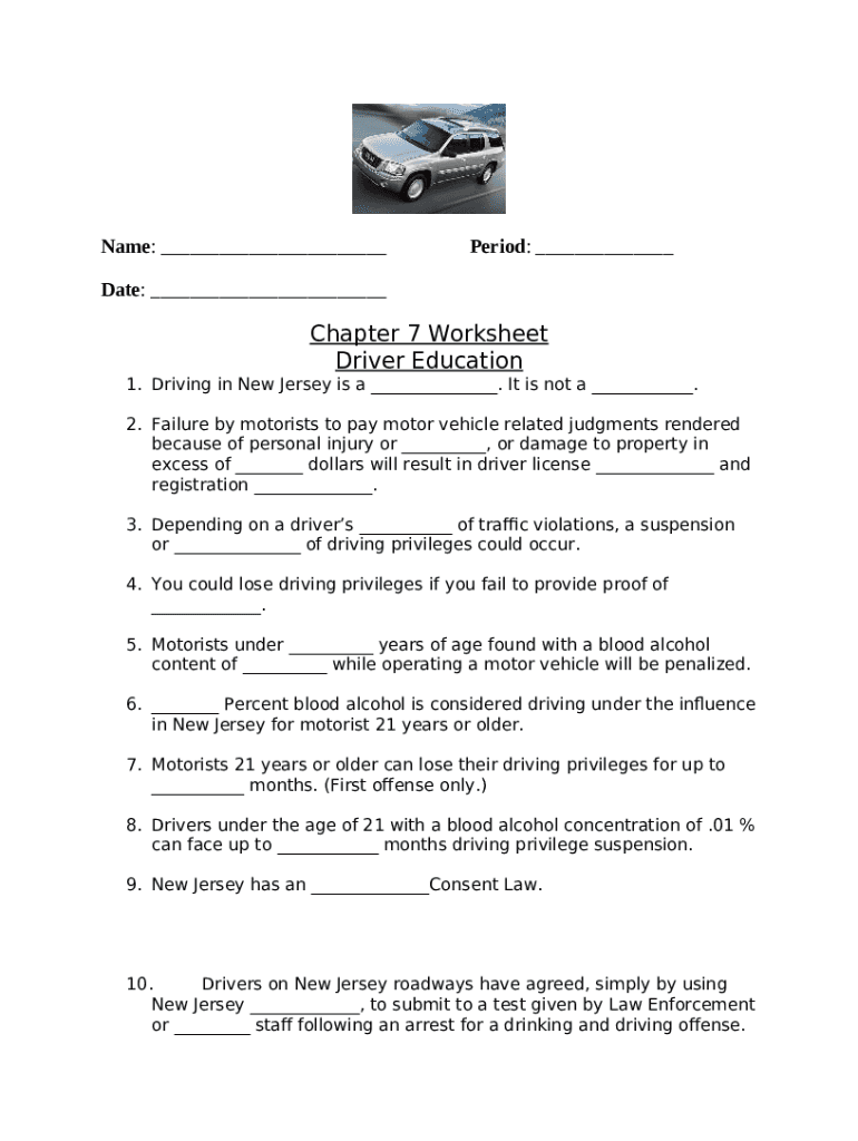 Ch7 Driver manual Worksheet.doc.docx Doc Template | pdfFiller