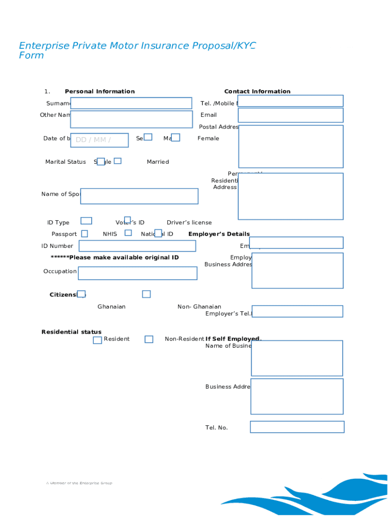 Private Motor proposal - Enterprise Group Doc Template | pdfFiller