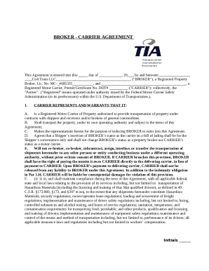 broker - carrier agreement - BH Trans Doc Template | pdfFiller