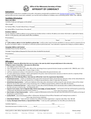 Fillable Online 2022 Candidate Filing Forms and Instructions State ...