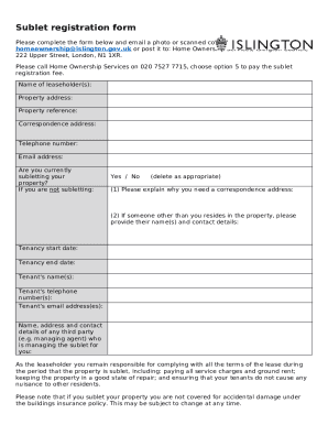 Sublet registration Doc Template | pdfFiller