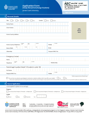 Fillable Online Study Abroad Application Form Template Fax Email Print - pdfFiller