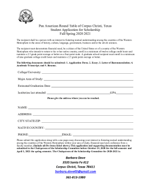 Fillable Online Pan American Round Table of Corpus Christi, Texas ...